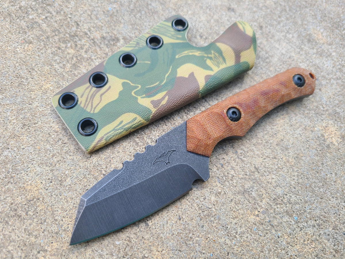 MagnaCut Mid-Sized Raptor (Natural Micarta) – Tactical Pterodactyl Knives